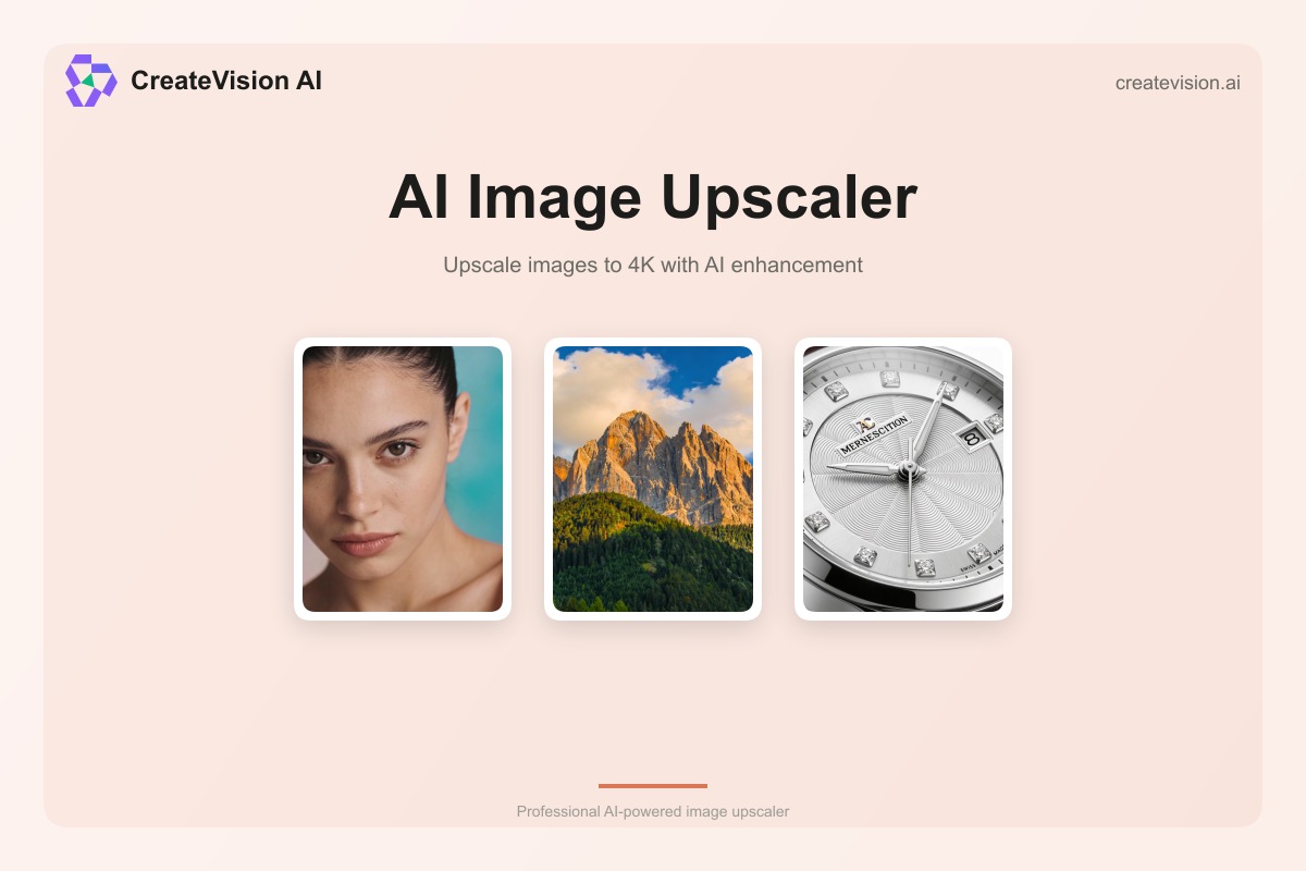 AI Image Upscaler - Free 4K Photo Enhancer | CreateVision AI
