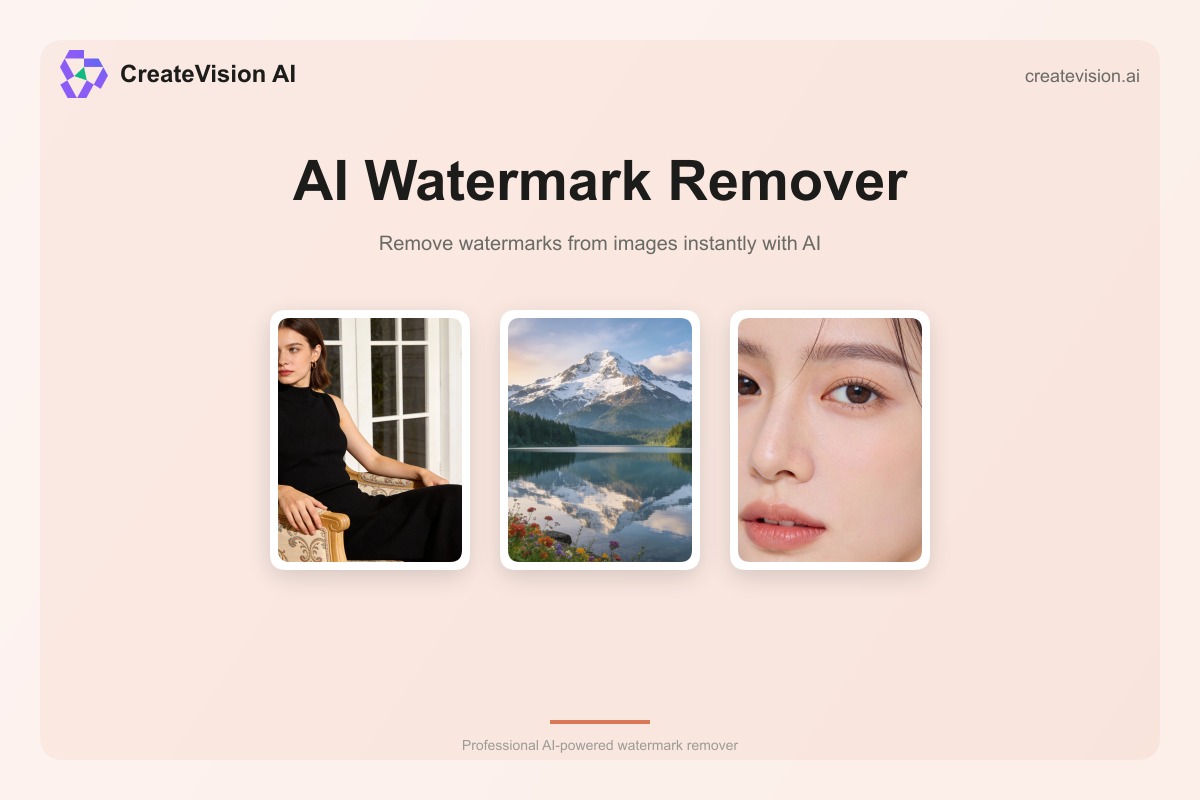 AI Watermark Remover - Free Remove Watermarks | CreateVision AI